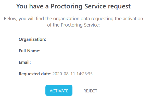 How to activate the Proctoring service